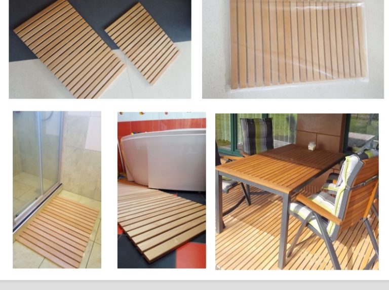 Sauna Floor Wooden Mat | Roll Up Hardwood - Alder 600x1000mm